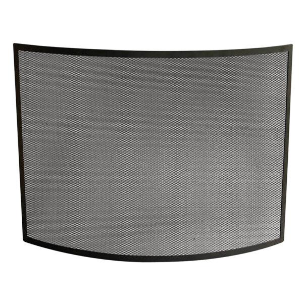 Single Panel Curved Black Wrought Iron Screen - UniFlame